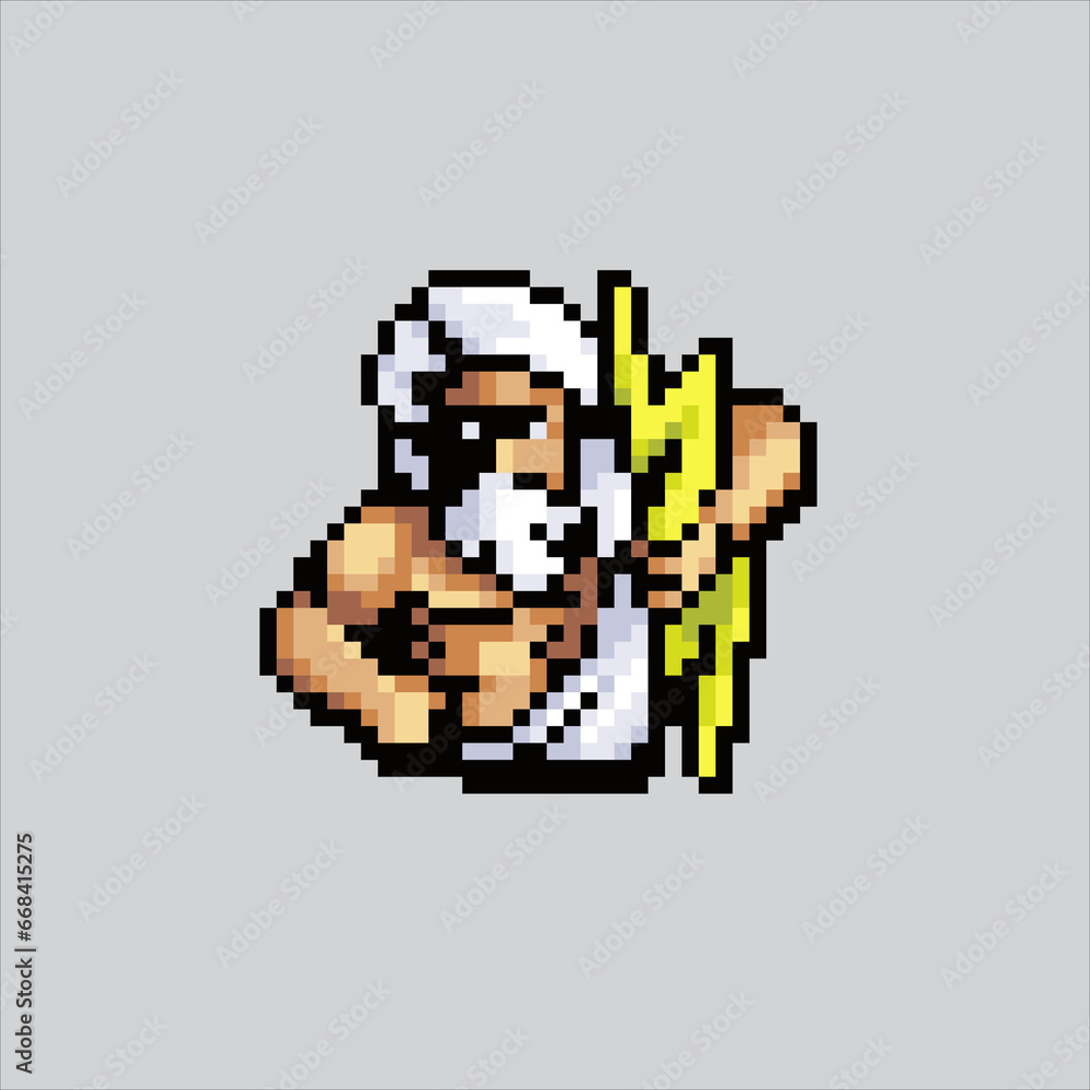 Pixel art illustration Zeus. Pixelated Zeus. Zeus god greek pixelated ...