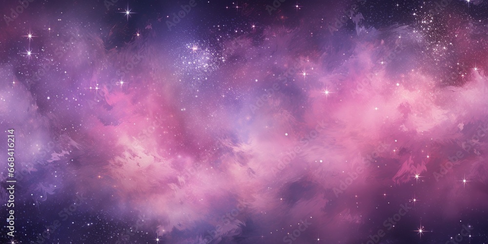 Starry Sky in Pink and Lilac: An abstract vision of a starry night sky ...
