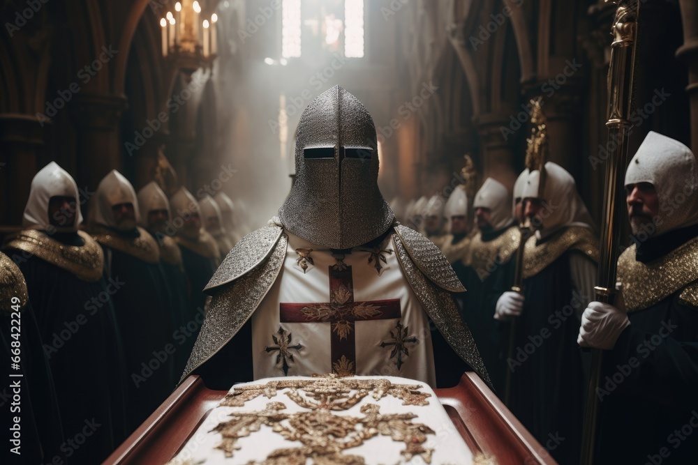 Fotografía Solemn funeral of a revered Templar knight, furyon | Posters.es