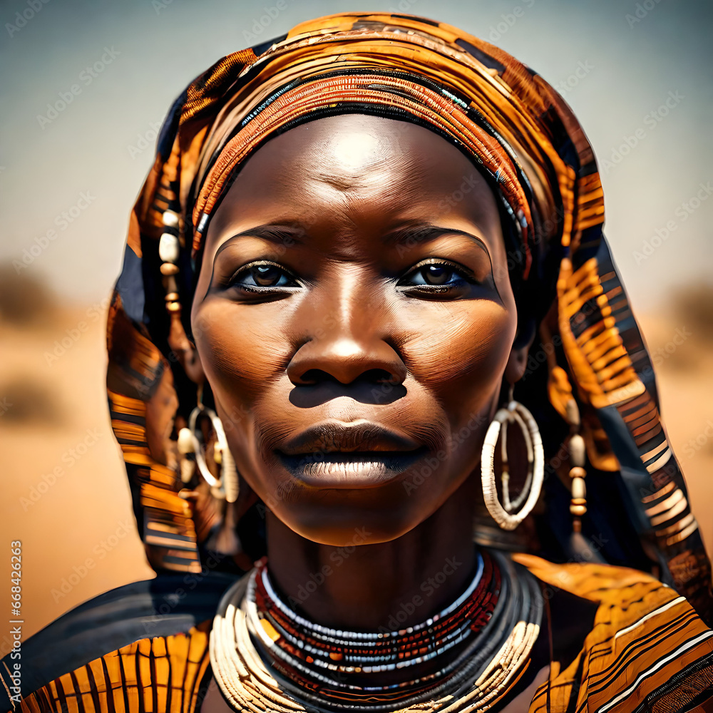 Elegance in Diversity: Realistic Front Portrait of African Cultural ...