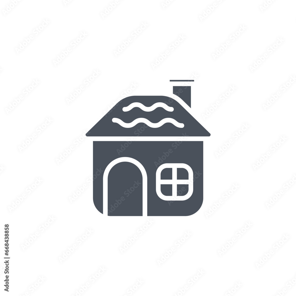 Vector sign of the gingerbread house symbol isolated on a white ...