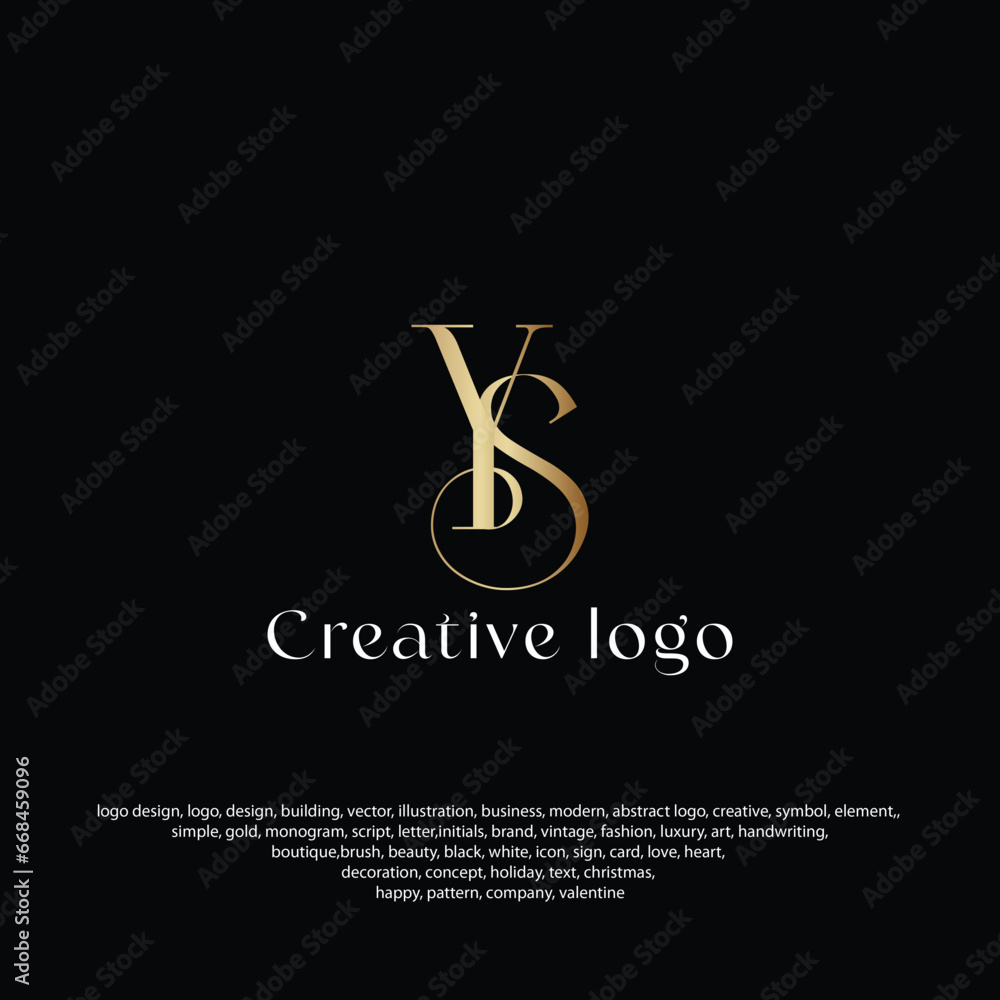YS luxury logo or SY logo, YS icon, SY logo, modern logo, golden ...