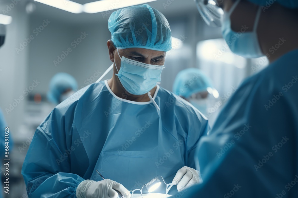 Surgeons working in operating room Plastic surgeons operating patient ...