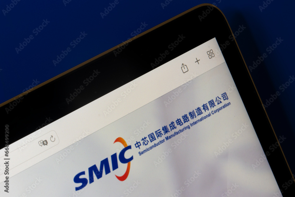 Portland, OR, USA - Oct 26, 2023: SMIC logo is seen on the corporate website homepage of ...