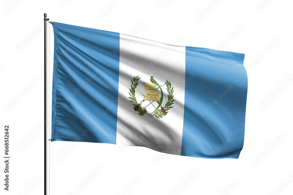 3d illustration flag of Guatemala. Guatemala flag waving isolated on ...