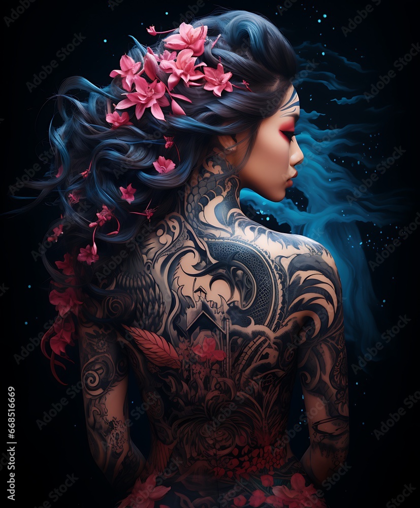 Tattooed back, thighs, arms - a look over the shoulder,, the art of ...