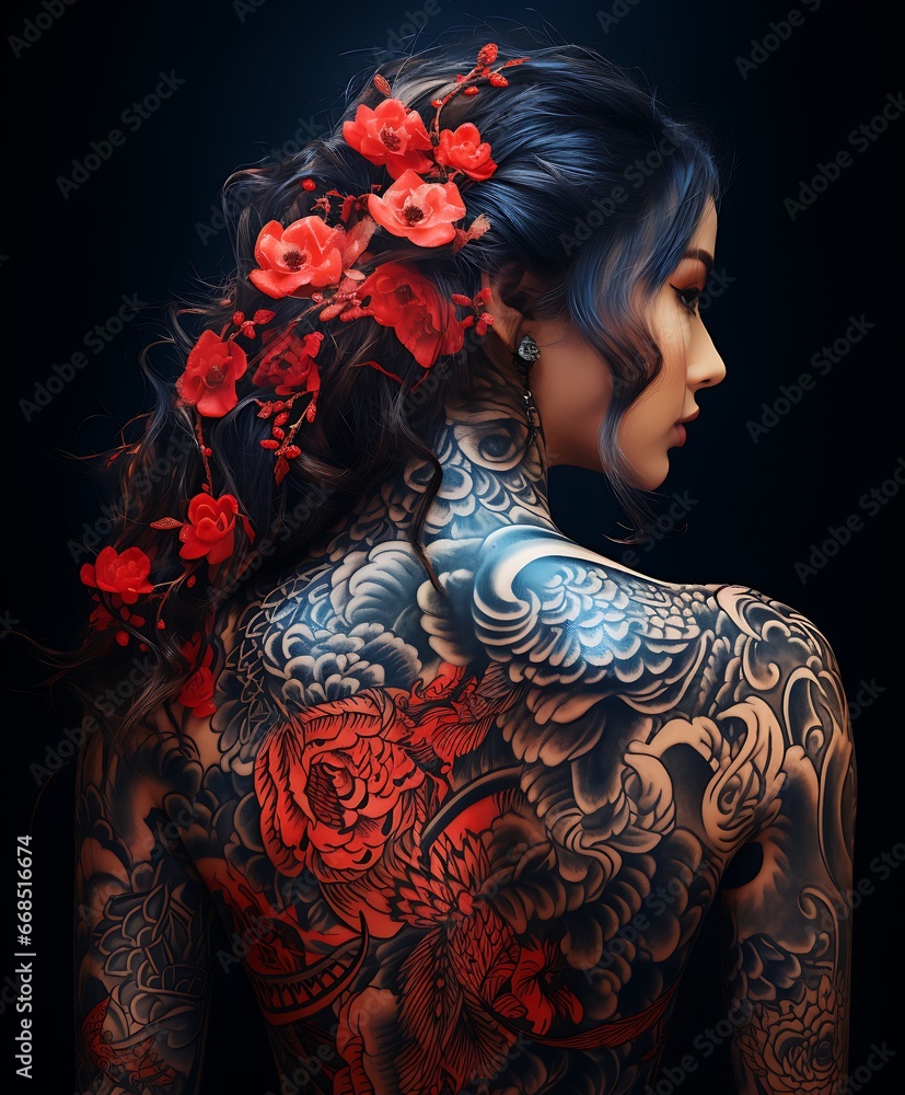Tattooed back, thighs, arms - a look over the shoulder,, the art of ...