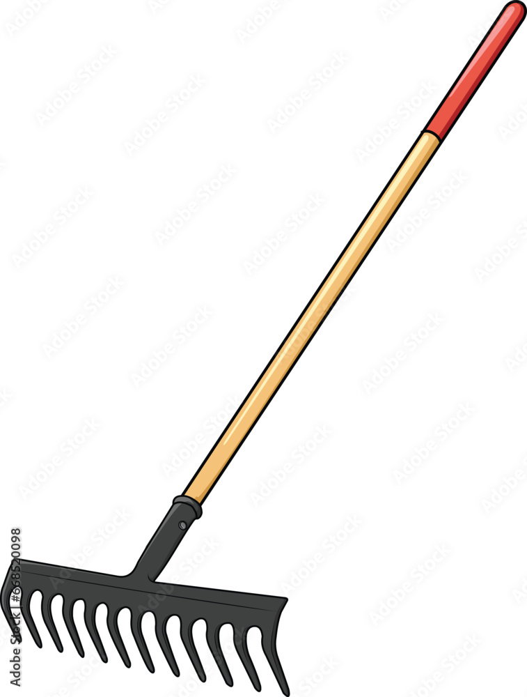 Vector of Rake tool for gardening, cleaning grass and farm equipment ...