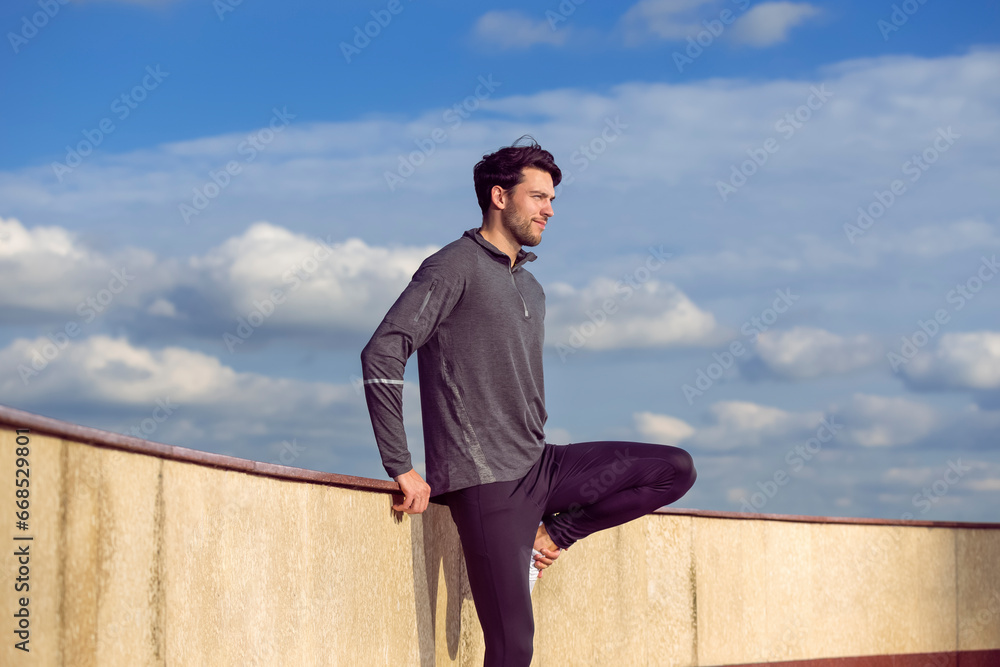 Active Handsome Athlete Male Runner During Sporty Fit Young Man Jogging ...