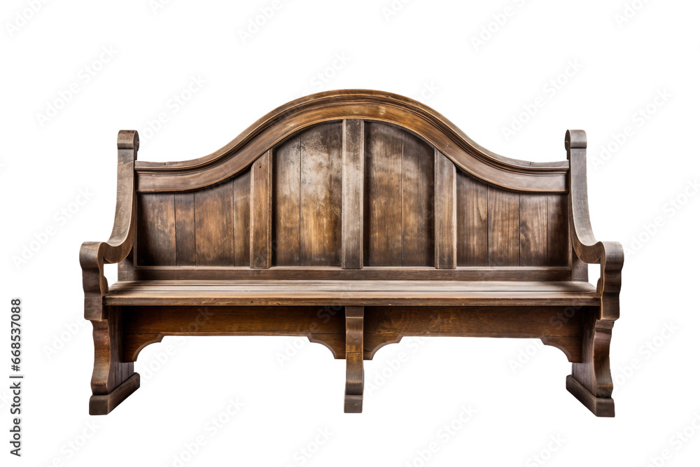Antique Church Pew isolated on transparent background, Generative Ai ...
