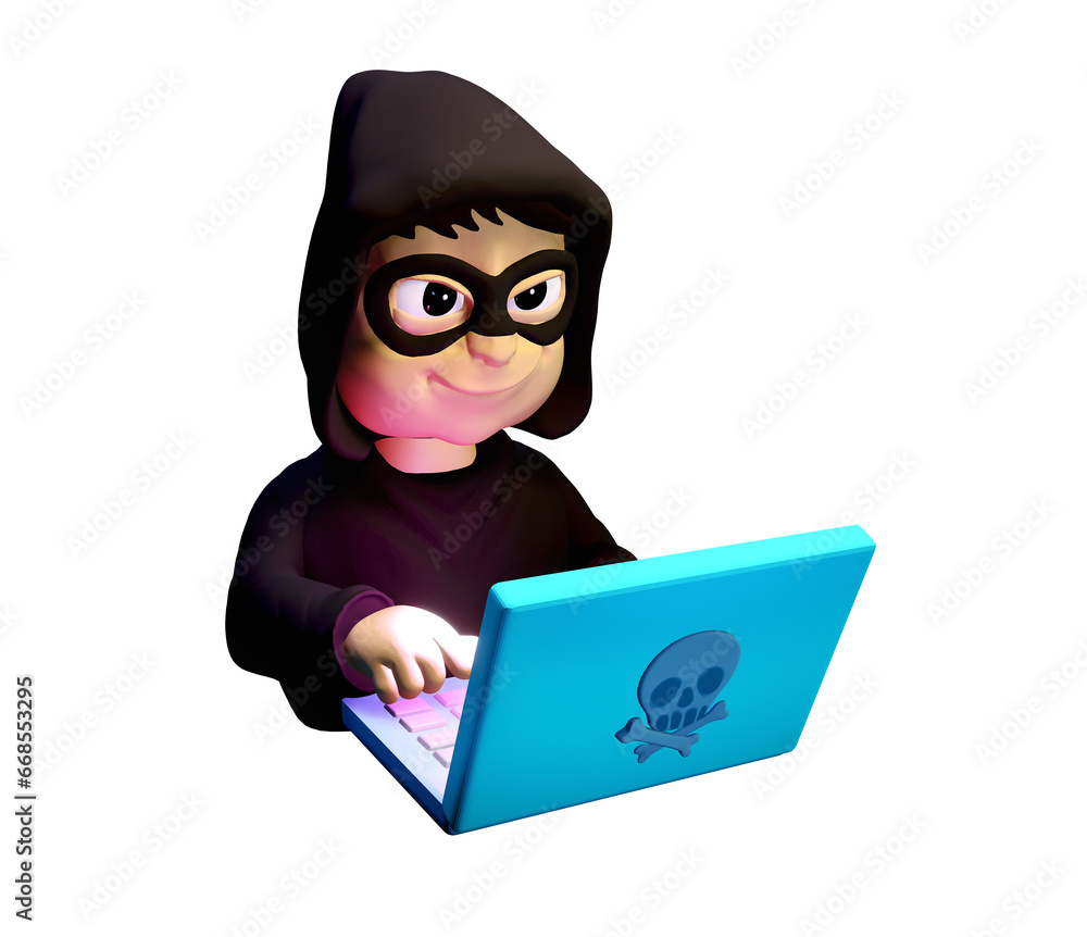 Robber character 3d rendered illustration., 3D Cyber Spy Illustration ...