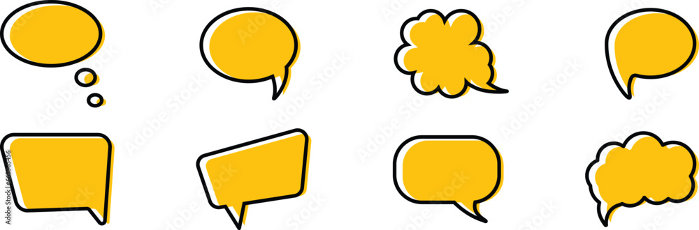 Vetor de Yellow comic Quote cartoon vector bubbles for text, speech ...