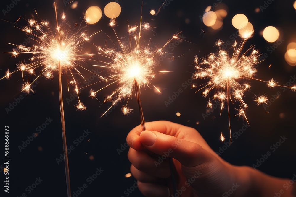 hand holding fireworks Stock Photo | Adobe Stock