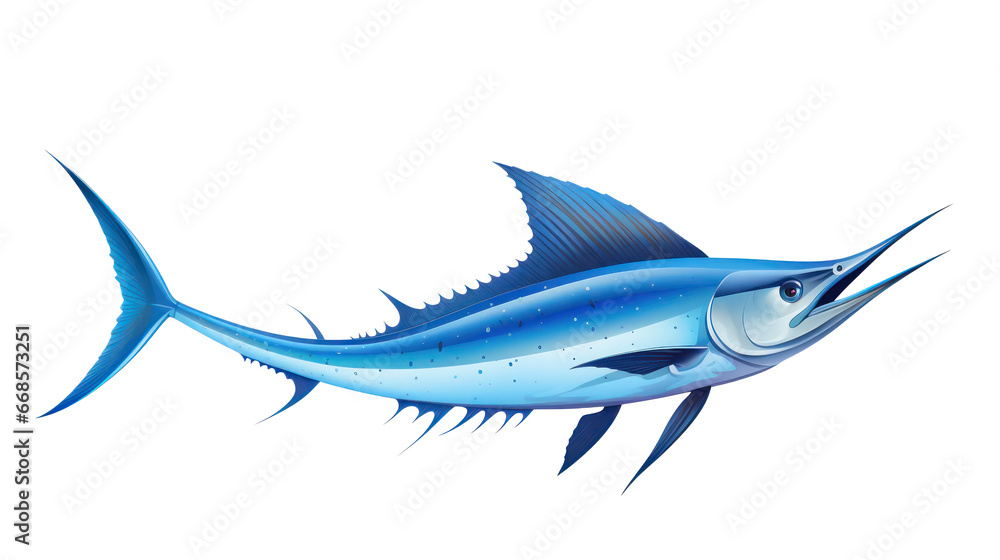 blue marlin illustration isolated on transparent background ...