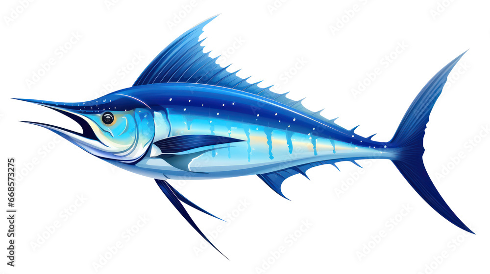 blue marlin illustration isolated on transparent background ...