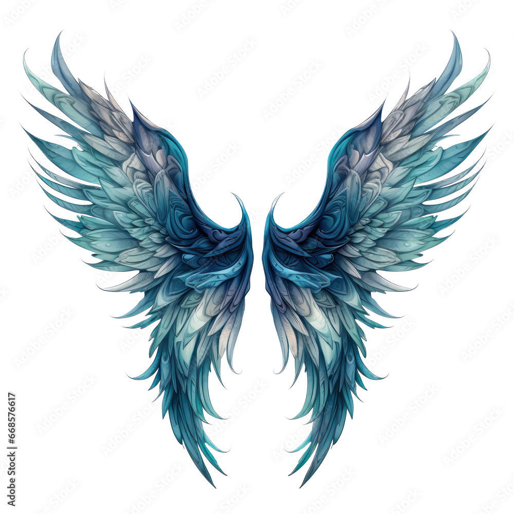 Fantasy angel wings isolated on transparent background,transparency ...