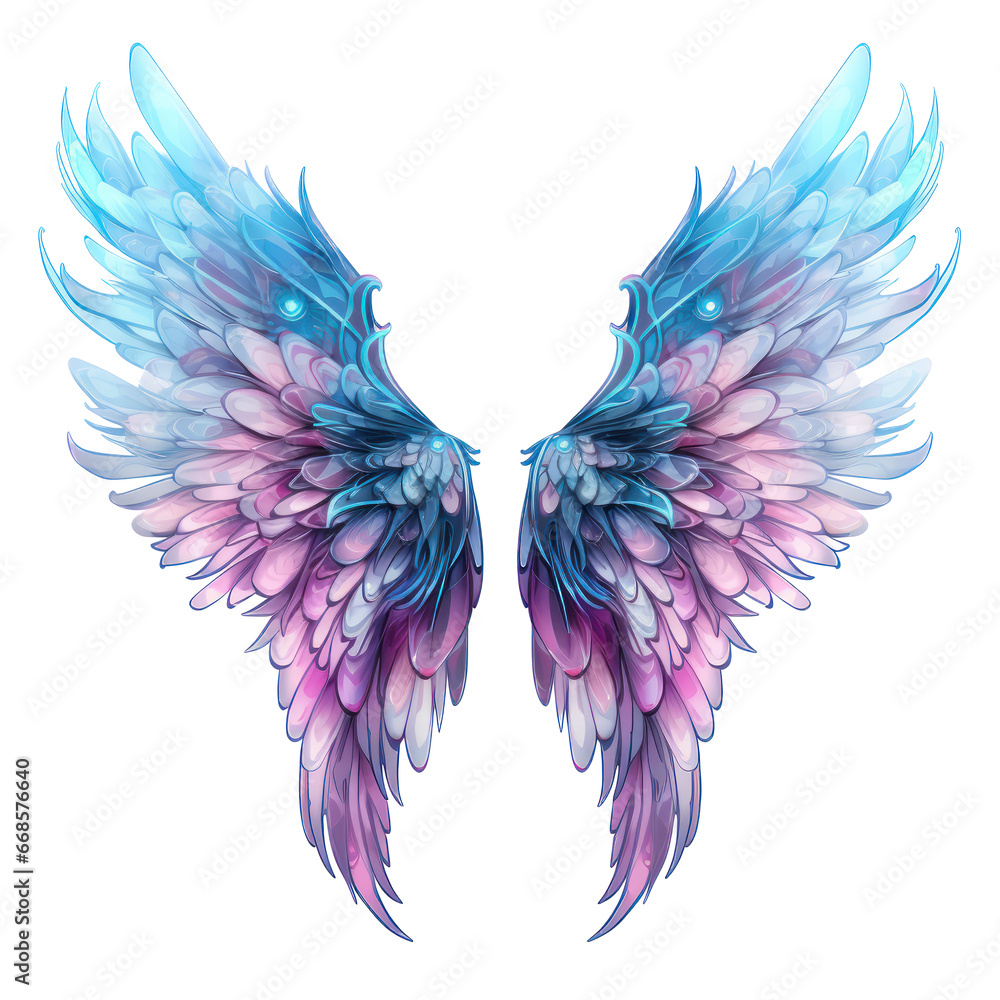 Fantasy angel wings isolated on transparent background,transparency ...
