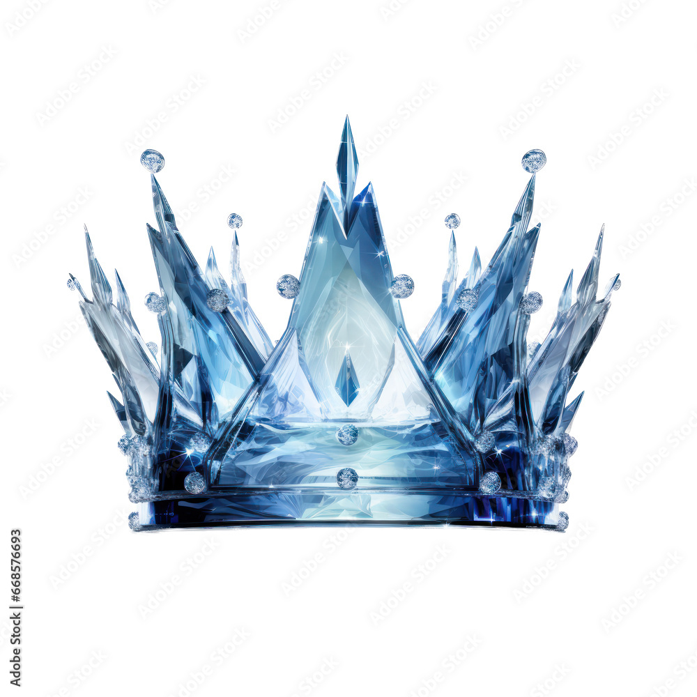 Fantasy crystal crown isolated on transparent background,transparency ...