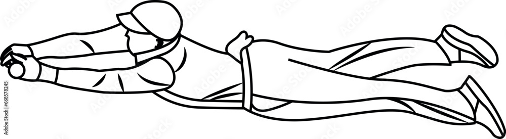 Cricket Fielder Catching Ball Outline SVG, Cricket Fielder Icon ...