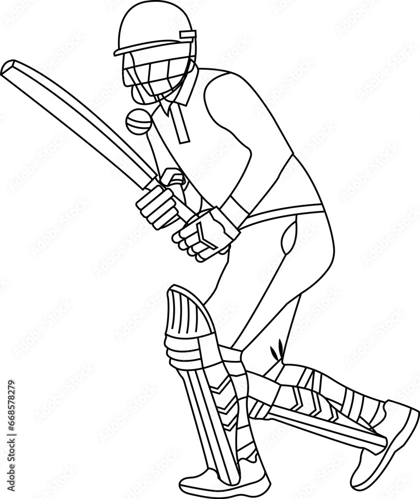 Batsman Outline SVG, Cricket Player Outline, Cricket Player Vector Art ...