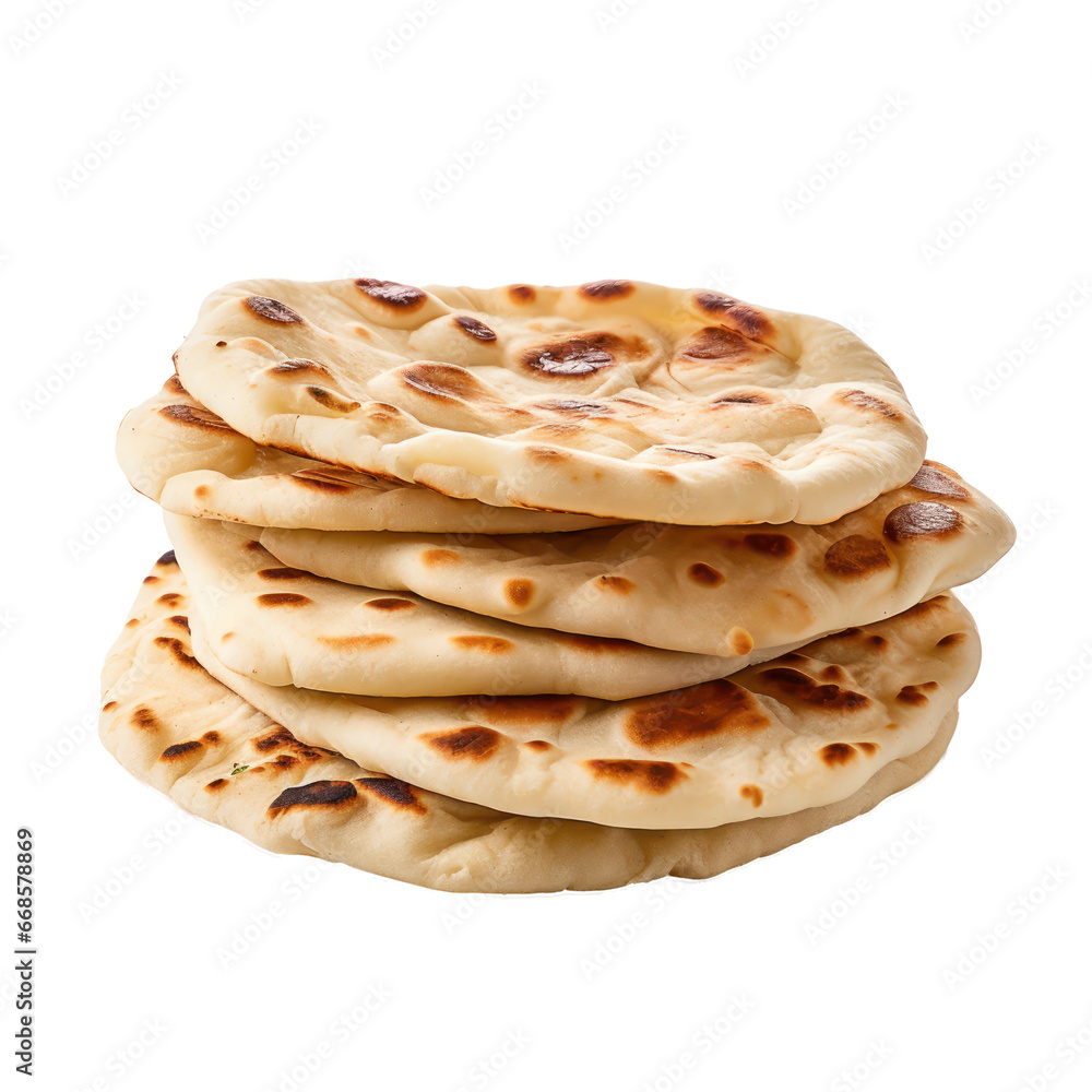 Naan bread isolated on transparent background,transparency Stock ...