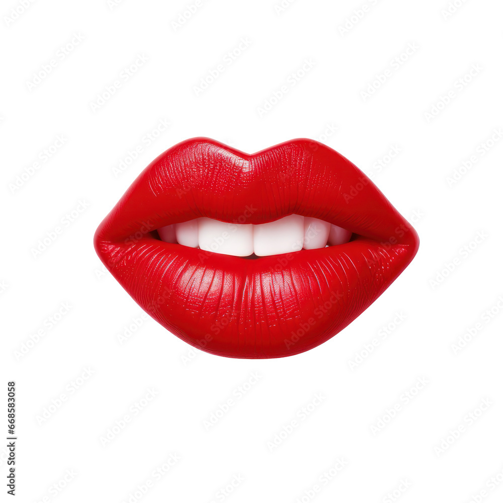 Red lips isolated on transparent background,transparency Stock ...