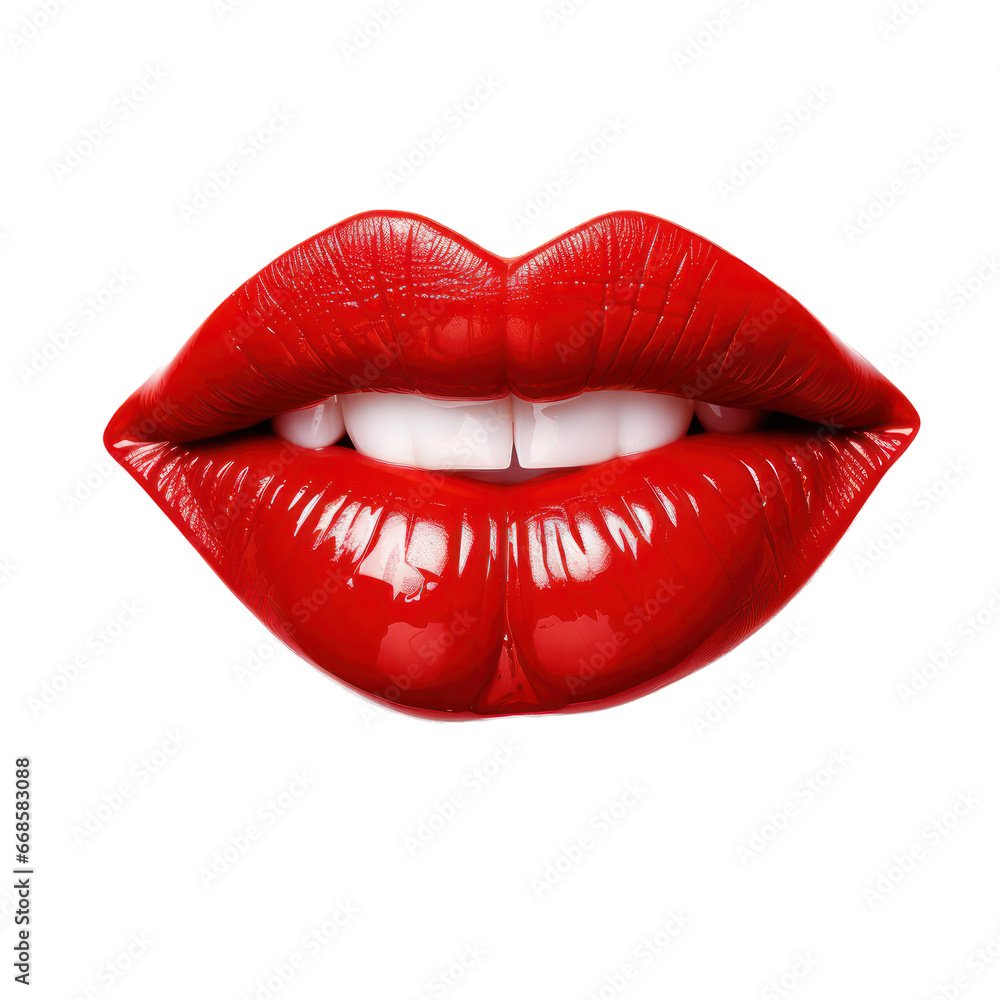 Red lips isolated on transparent background,transparency Stock ...