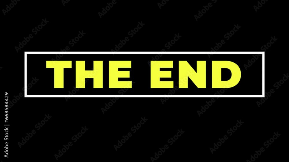 The End Animation. An eye-catching animation with the caption of The ...