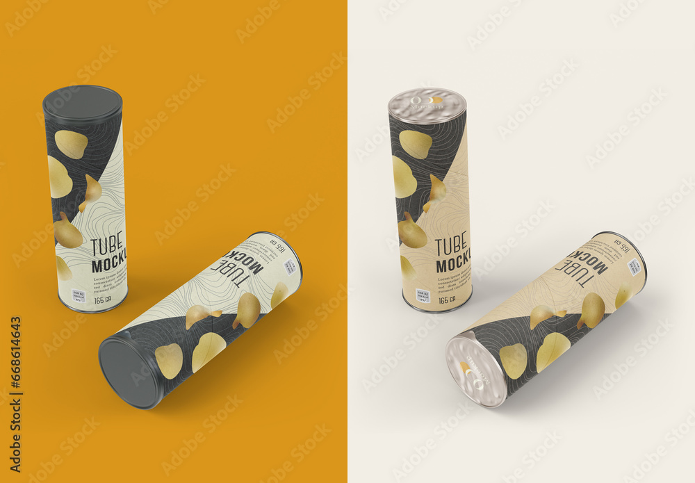 Snack / Chips Tube Mockup Stock Template | Adobe Stock
