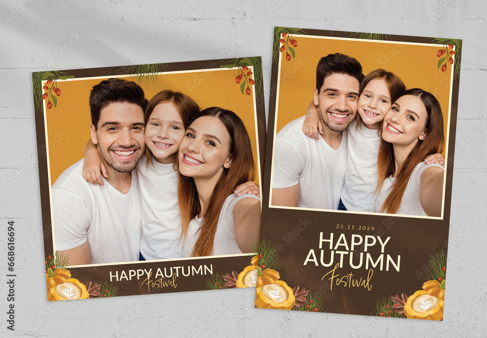 Autumn Photo Card Layout Stock Template | Adobe Stock