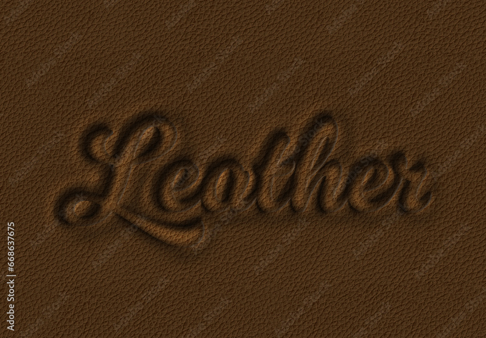 Embossed Leather Text Effect Stock Template | Adobe Stock