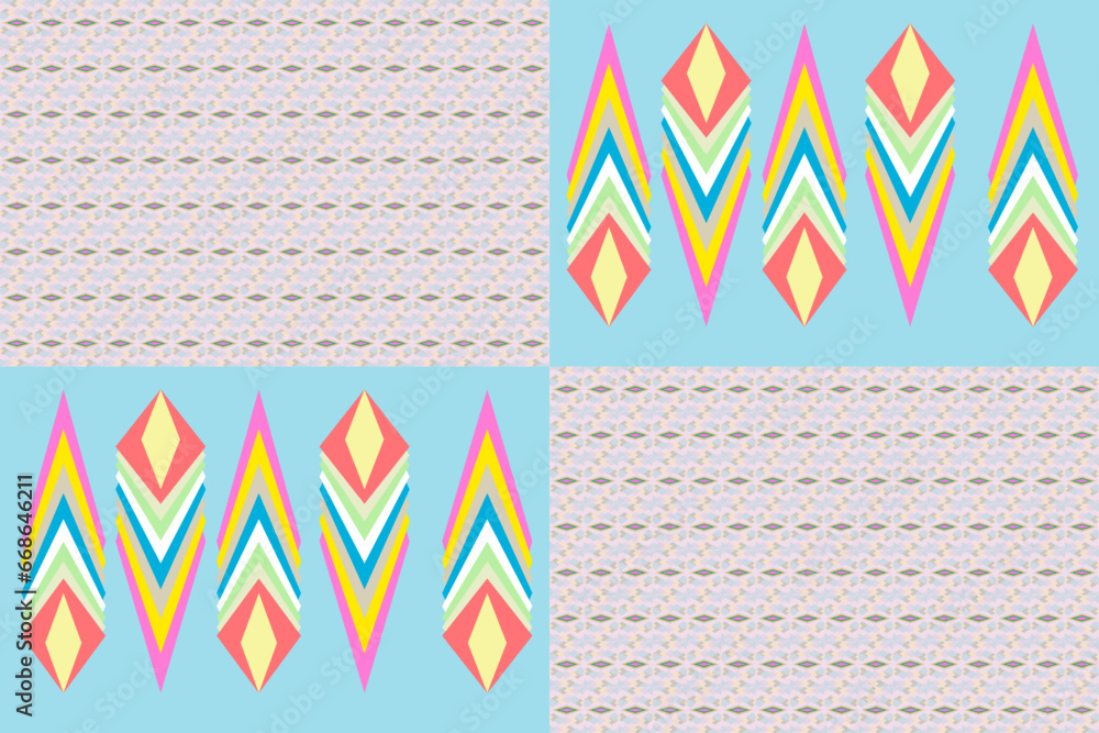 Pastel diamond shape ,Ikat pattern design Stock Vector | Adobe Stock