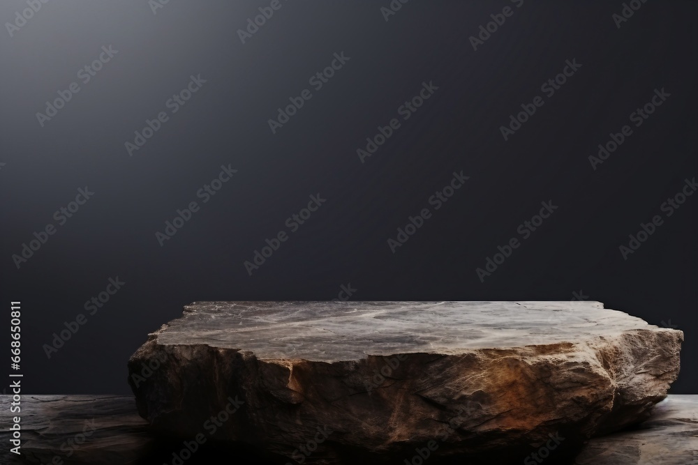 empty mockup, Material rock stone stage or podium display product with ...