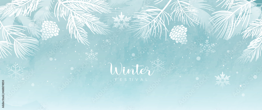 Winter festival seasonal background vector illustration. Christmas ...