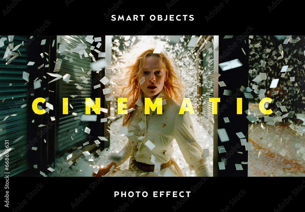 Cinematic Colors Photo Effect Mockup With Generative AI Preview Stock ...