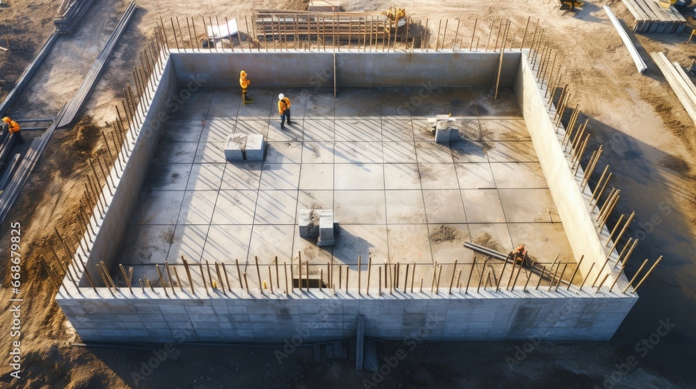 Monolithic reinforced concrete foundations or grillages for the ...