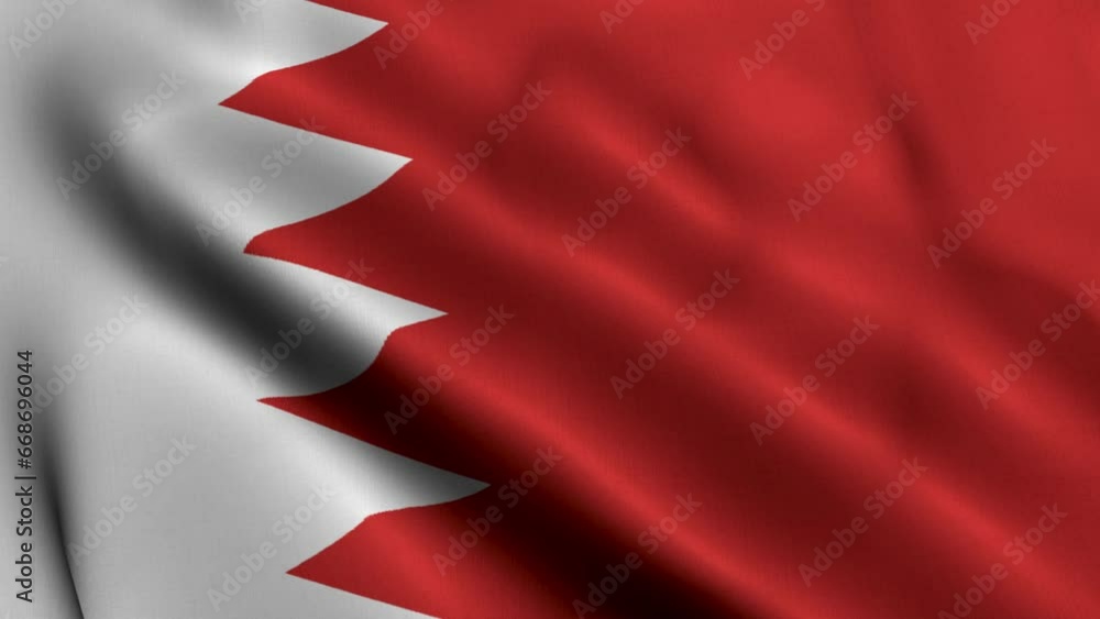 Bahrain Flag. Waving Fabric Satin Texture Flag of Bahrain 3D ...