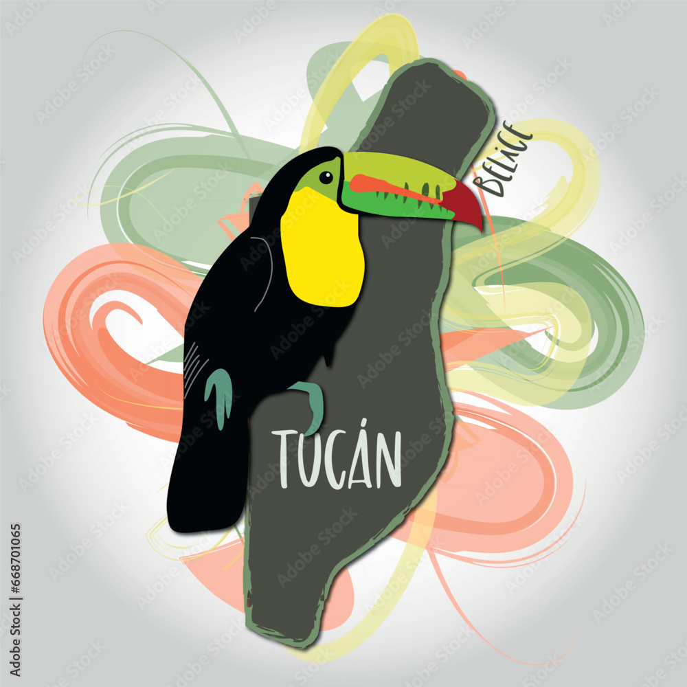 Tucan national bird of Belice Stock Vector | Adobe Stock