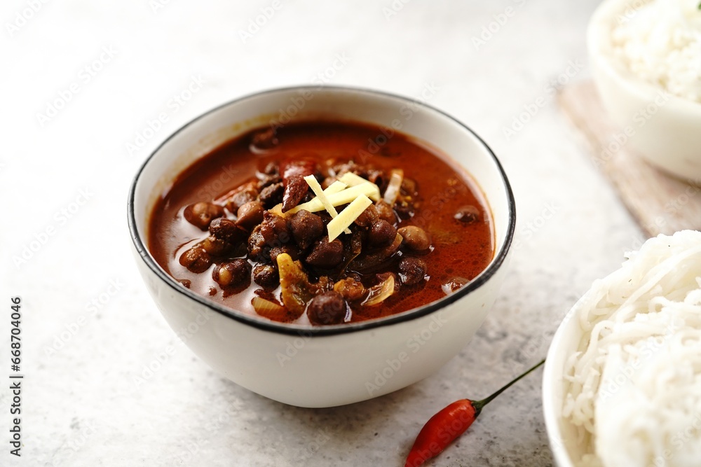Kala Channa or Black chickpeas | Kerala Kadala curry served with rice ...