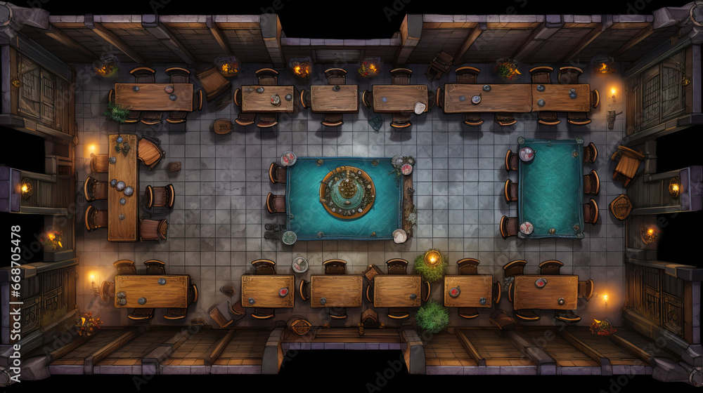 DnD Map Haunted Mansion: Enigmatic Aerial Perspective ilustración de ...