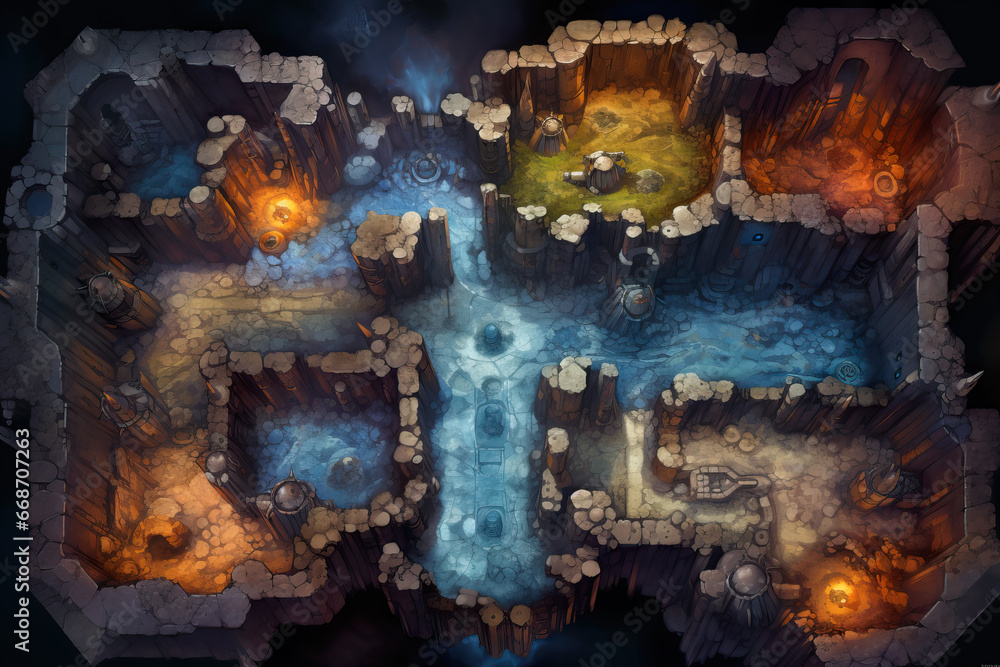 DnD Map Cavern Nexus Elemental View Stock Illustration | Adobe Stock