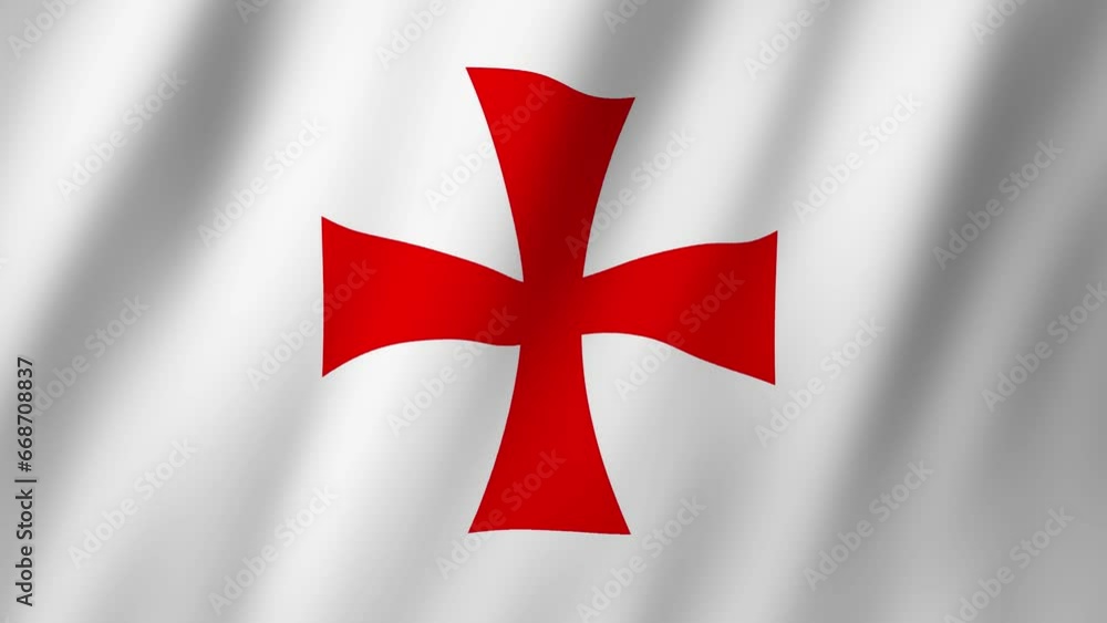 Knights Templar Flag. 3d Templar Flag flag waving. Flag of Knights ...