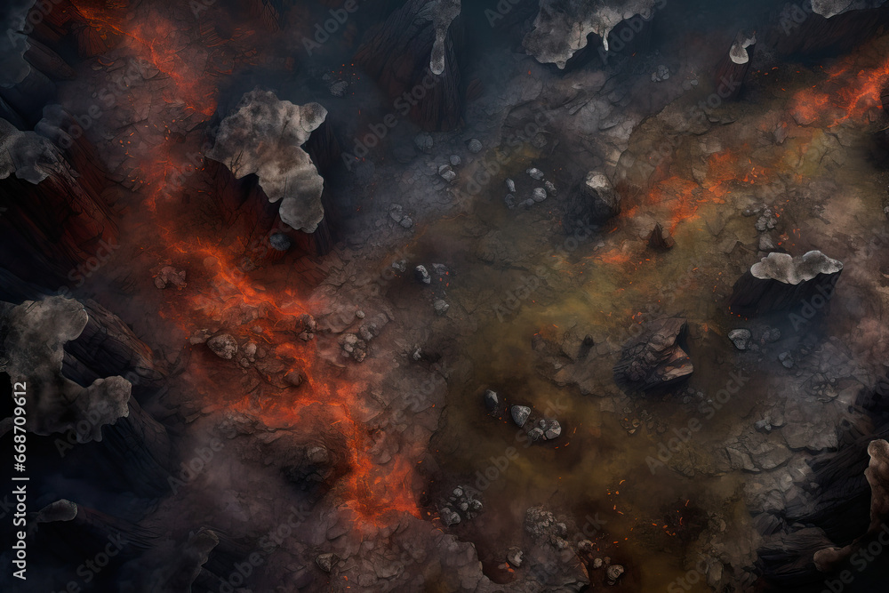 DnD Map "Devastated Battlefield: Aerial Perspective" Stock Illustration ...