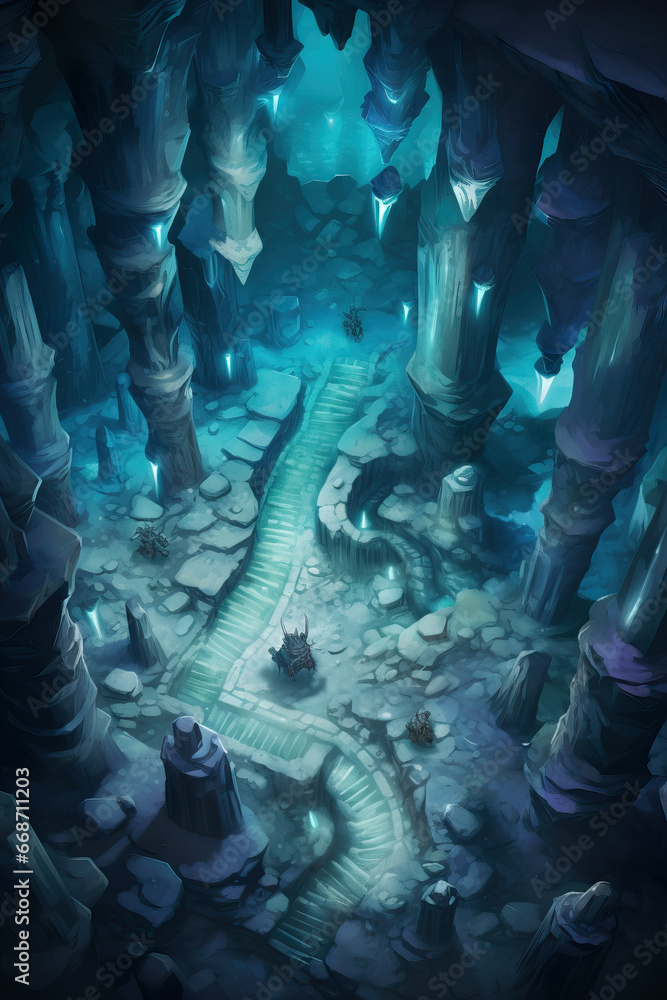 DnD Map "Cavern of Crystal Garden" Stock Illustration | Adobe Stock