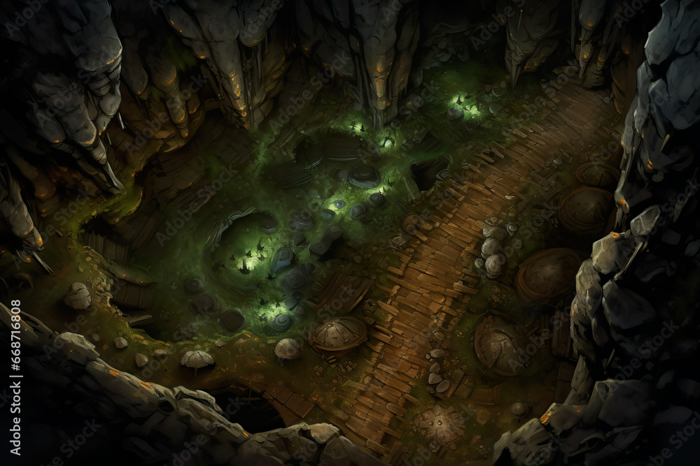 DnD Map "Vast Hollow: Wyrm's Treasure Cavern" Stock Illustration ...