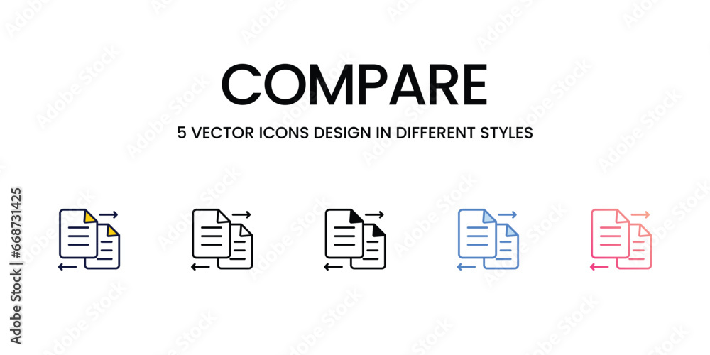 Compare icon. Suitable for Web Page, Mobile App, UI, UX and GUI design ...