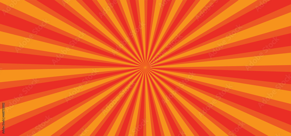 Red, orange rays banner. Ray star burst background or television ...