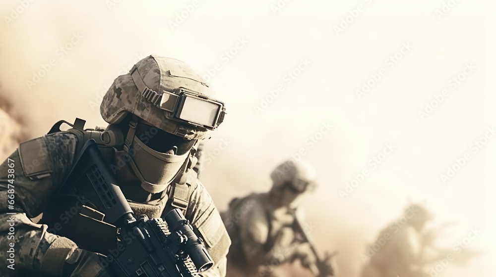 Army ranger during the military operation Stock Illustration | Adobe Stock