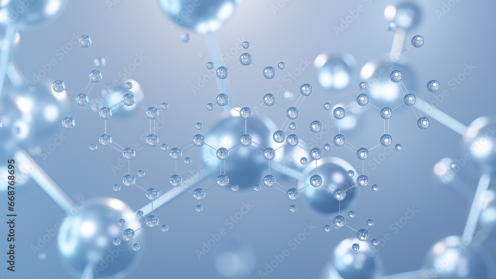 brilliant blue fcf molecular structure 3d, flat model, e133, structural chemical formula view ...