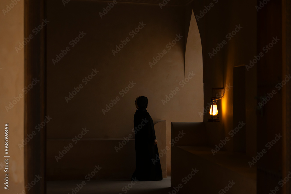 Arabic Woman Silhouette in the Qatar National Museum Photo, Doha Qatar ...